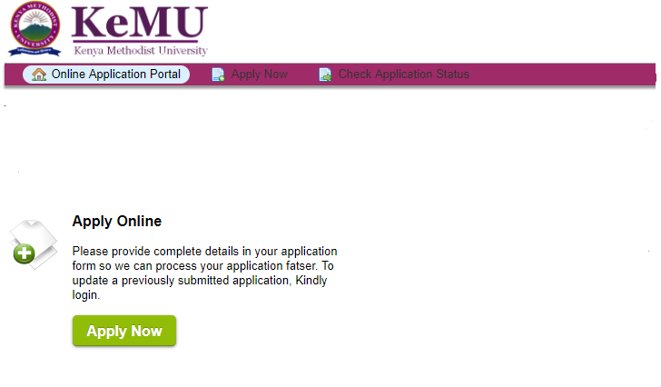 Kenya Methodist University (KeMU) Intake Ongoing - Apply Online Now! Kenya Methodist University (KeMU) Intake Ongoing - Apply Online Now!