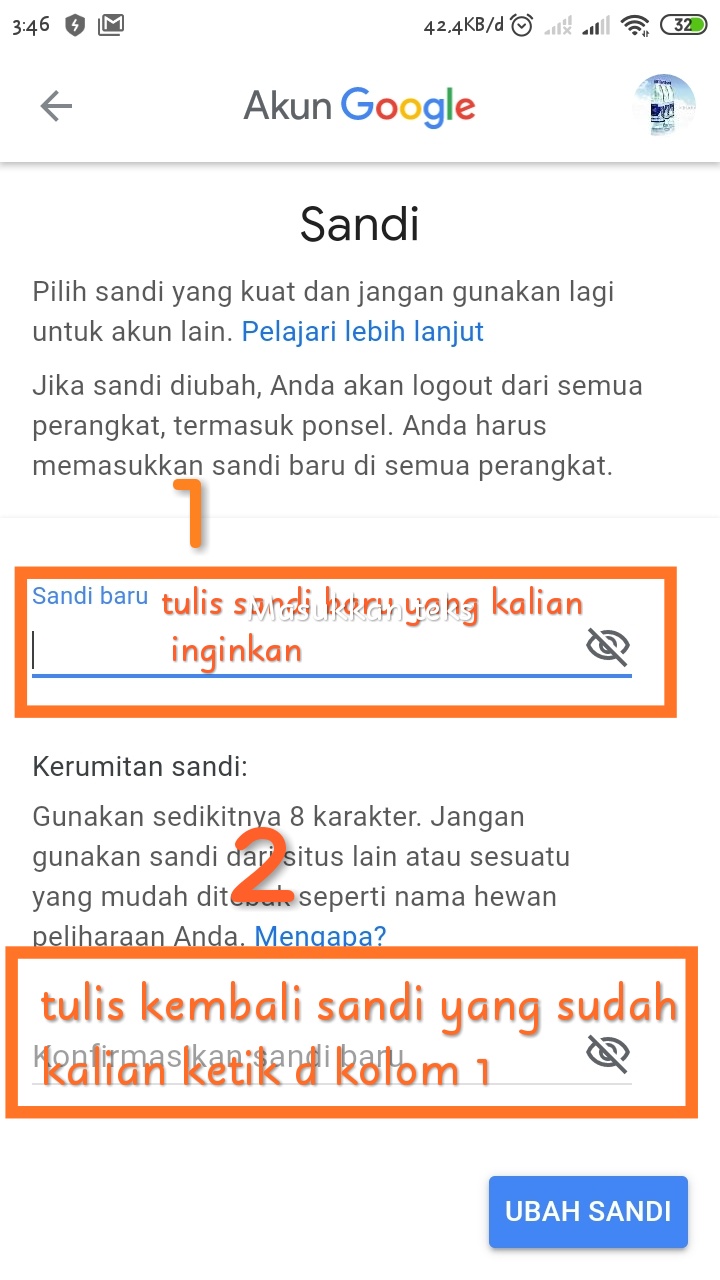2 Cara bagaimana Mengganti Sandi Baru Akun Google di android ...