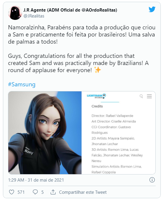 Conheça a Sam, personagem da Samsung que virou 'crush' da internet ...