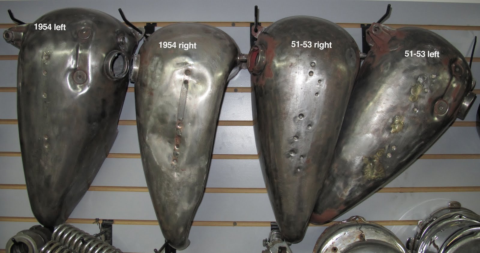 LOVE CYCLES: 1954 and 1951-53 Panhead tank sets 4 sale!!