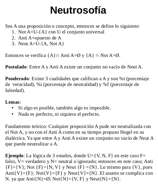 El ágora libertaria: La Neutrosofía