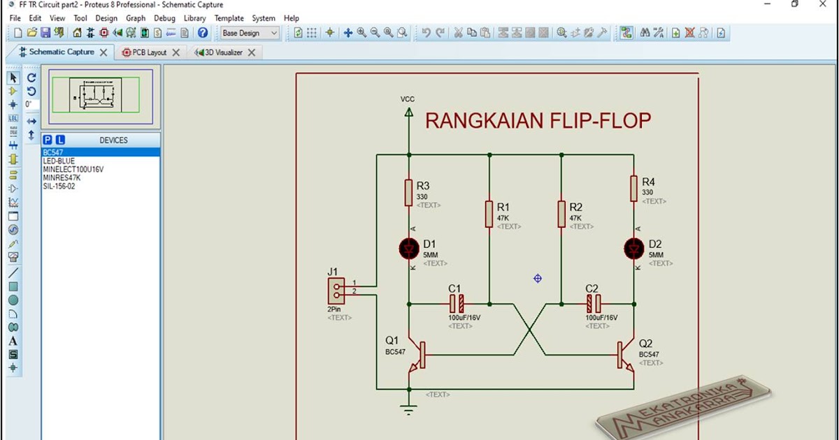 MEKATRONIKA MANAKARRA: DESIGN RANGKAIAN FLIP - FLOP MENGGUNAKAN PROTEUS ...
