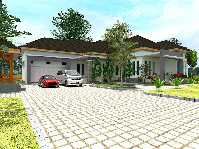 Desain Rumah Hunian Type 625 Konsep Perdesaan - 2mdesain