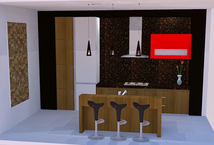 Djulfiqar Design - Interior & Furniture: Design Kitchen set backdrop granit