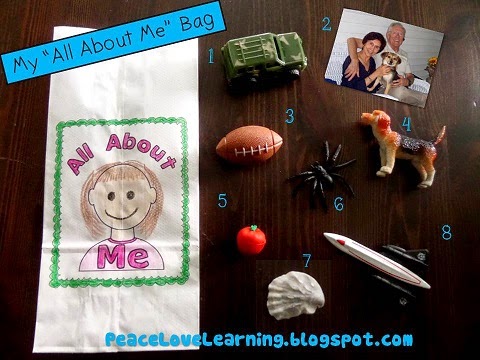 Peace, Love and Learning: DIY "All About Me" Bags