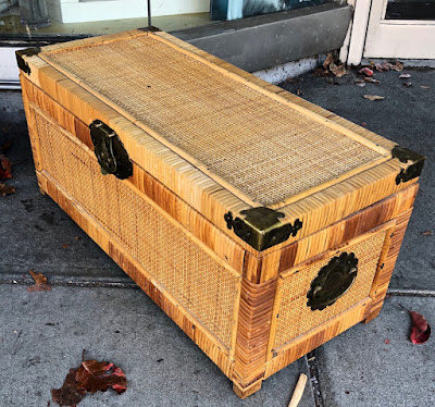 UHURU FURNITURE & COLLECTIBLES: SOLD Small Wicker Trunk - $45