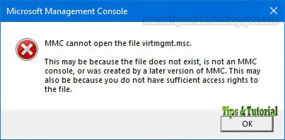 Cara Memperbaiki Error MMC cannot open the file virtmgmt.msc di Windows ...