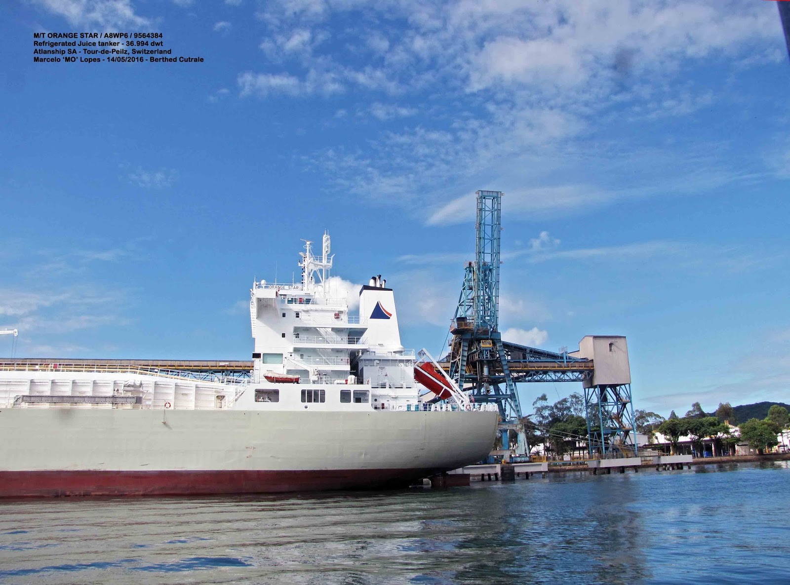 Santos Shiplovers: M/T Orange Star / A8VP6 - Em operação na Cutrale