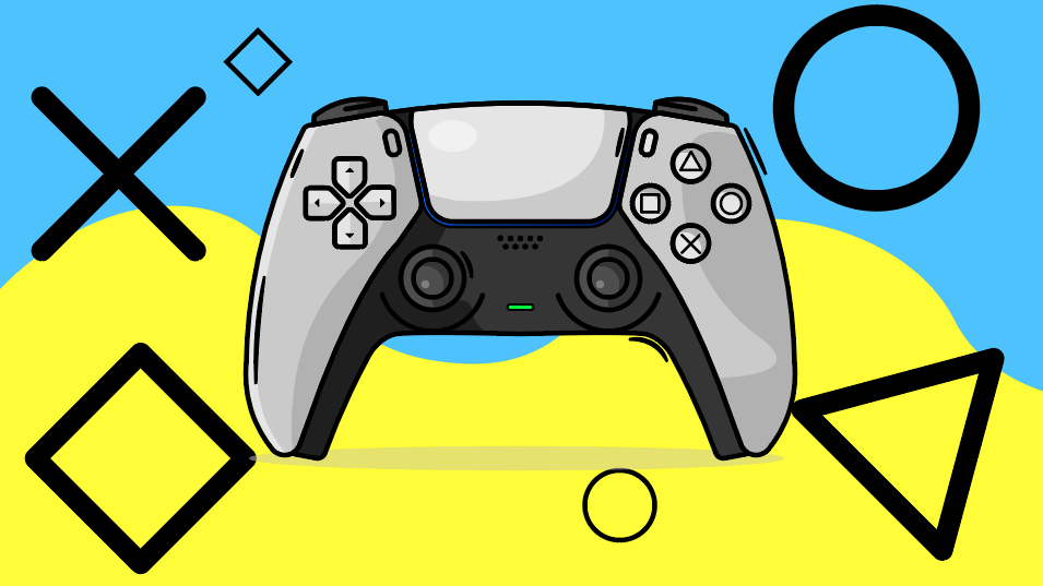 PS5 Controller Flat Vector Art