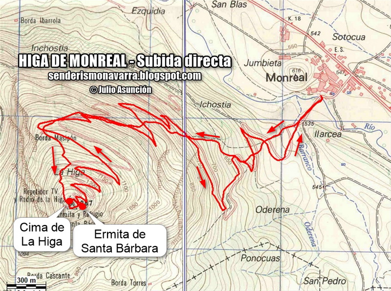Senderos y montañas de Navarra: HIGA DE MONREAL - Subida directa