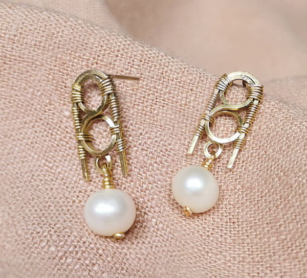 Wire Wrapped Infinity Pearl Stud Earring Dangles Tutorial is Perfect ...