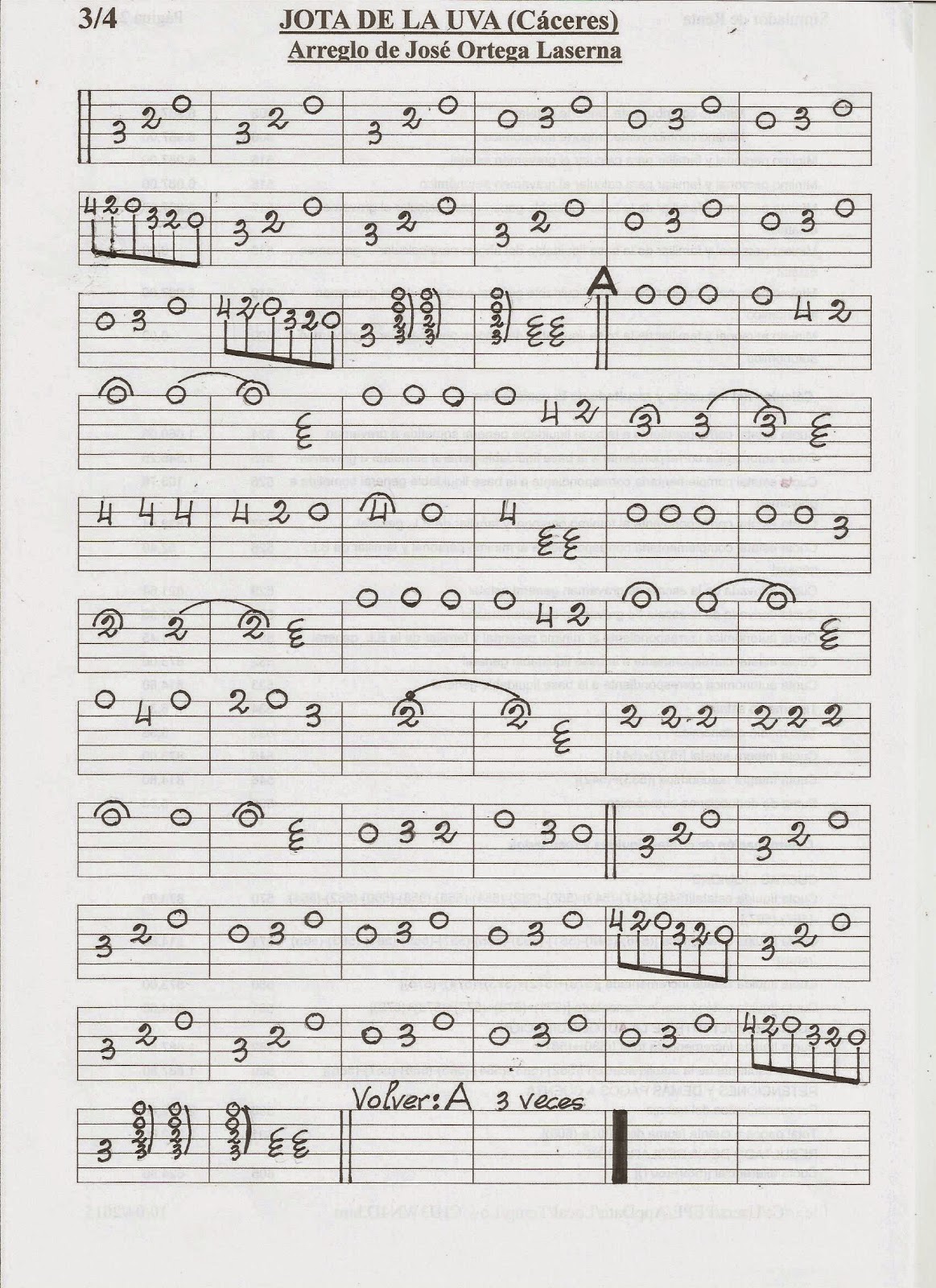 PARTITURAS EN CIFRA PARA BANDURRIA Y LAÚD DE JOSÉ ORTEGA LASERNA: JOTA ...