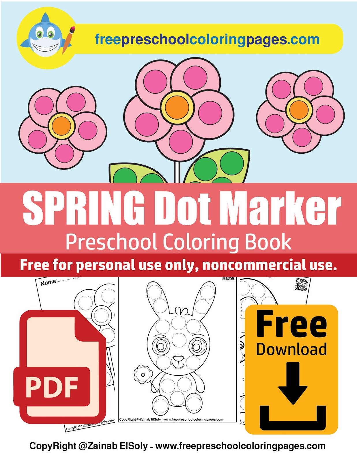 Spring Dot Marker free coloring pages