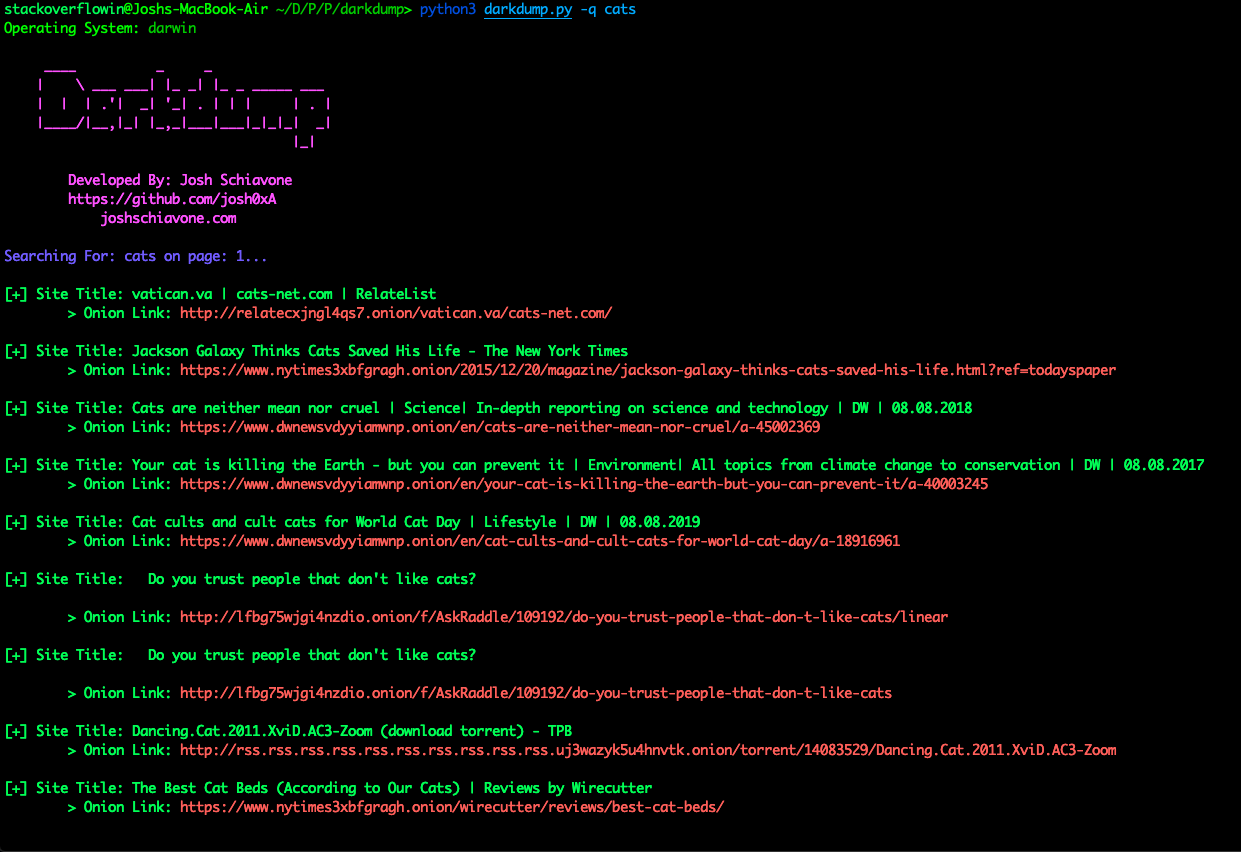 Darkdump – Search The Deep Web Straight From Your Terminal ...