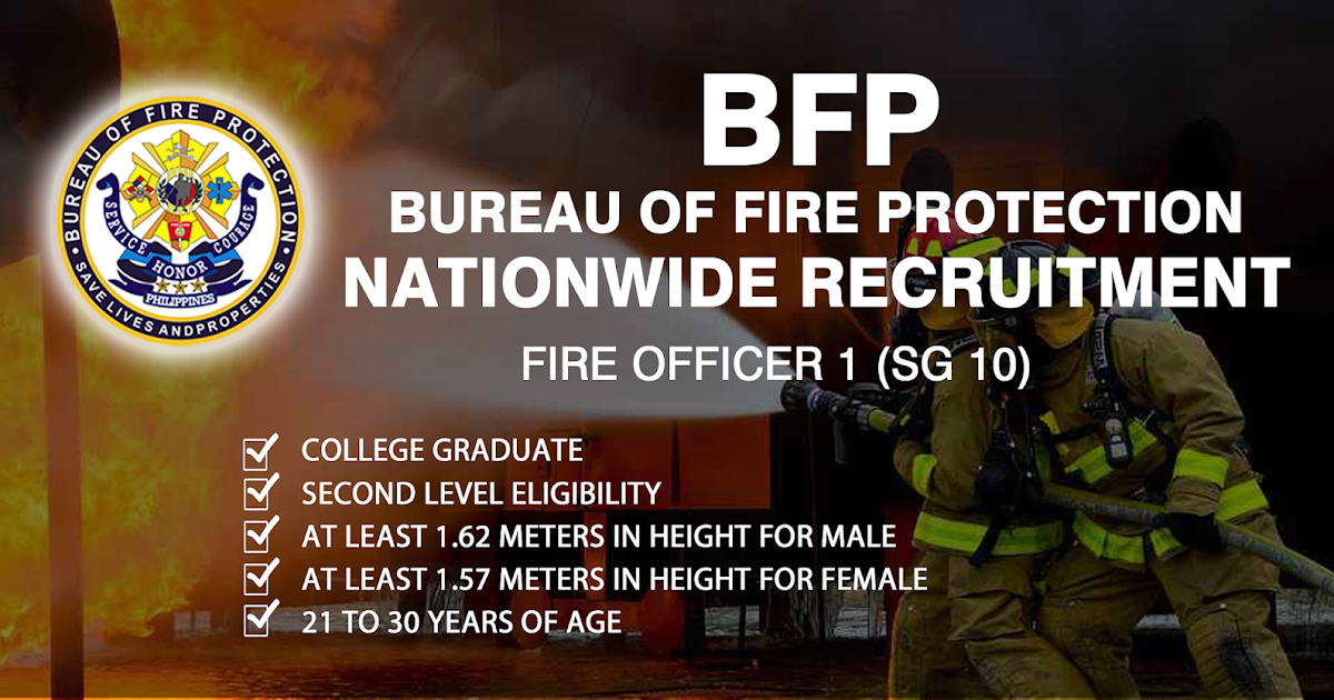 Civil Service Exam PH: BFP is Hiring Fire Officers for 2020 Quota ...