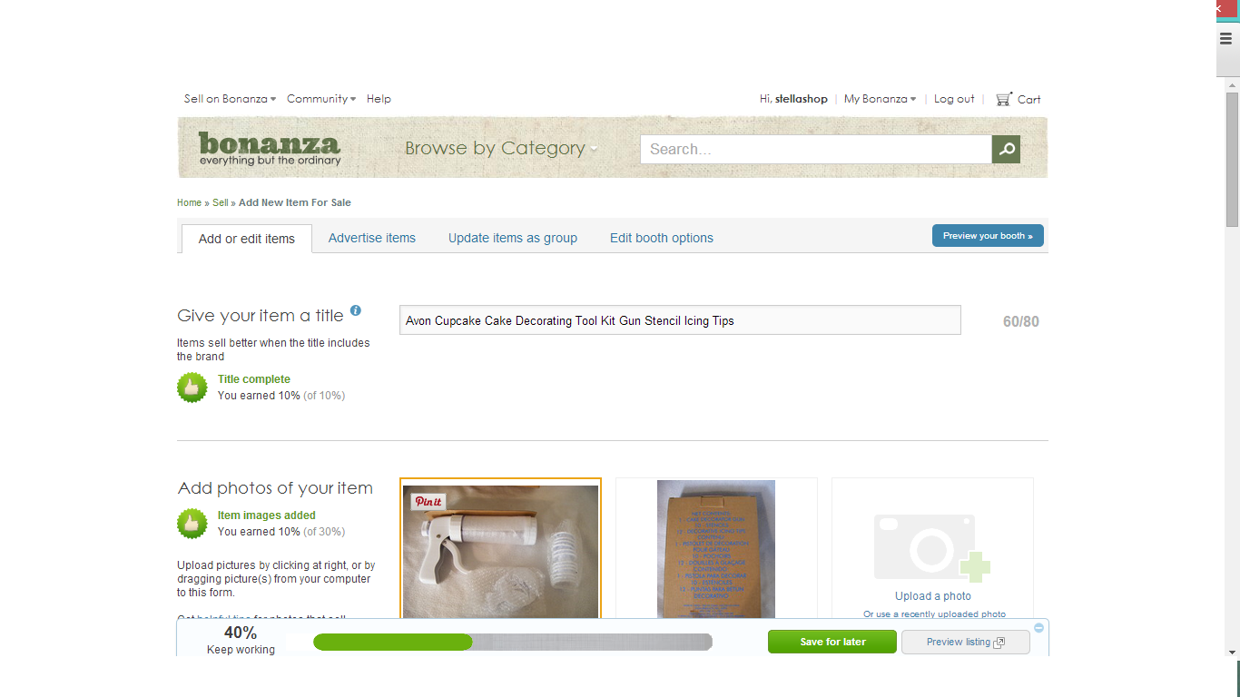 Finding 20 Dollars A Day: How to List An Item On Bonanza