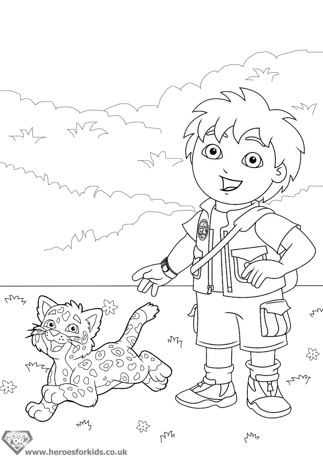 FUN & LEARN : Free worksheets for kid: ภาพระบายสี ดิเอโก้ Go Diego Go ...