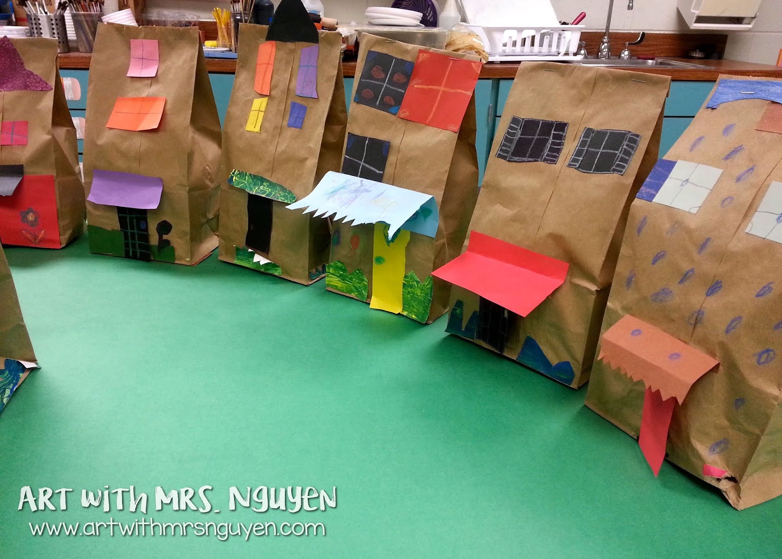 Paper Bag Buildings (1st) | Art with Mrs. Nguyen