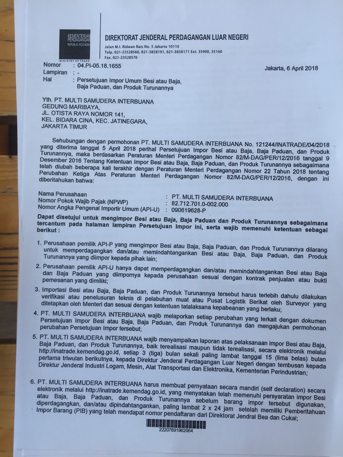 IMPORT BESI BAJA HUB : 0822 7460 6520 ~ PT.MULTI SAMUDERA INTERBUANA