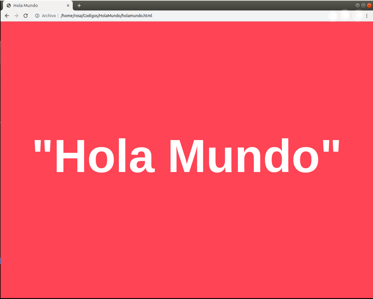 "Hola Mundo" con HTML y CSS
