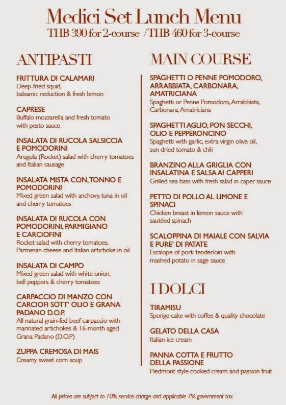 Italian Lunch Set ที่ห้องอาหาร Medici Kitchen & Bar @ Hotel Muse ...