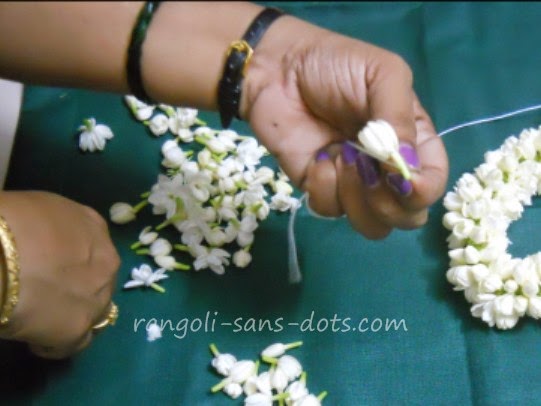 Flower decorations ideas for Puja | Kolam by Sudha Balaji