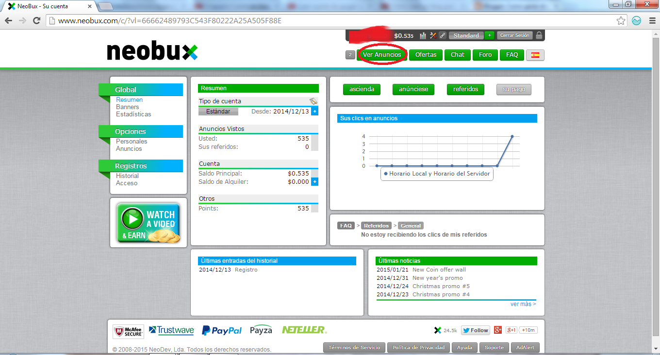 How to earn money on Neobux Free: febrero 2015