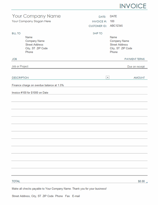 Invoice For Work Done Template - Invoice Template
