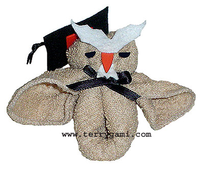 TerryGami, Washcloth Crafts: Washcloth Crafts, Make the Graduation Owl ...