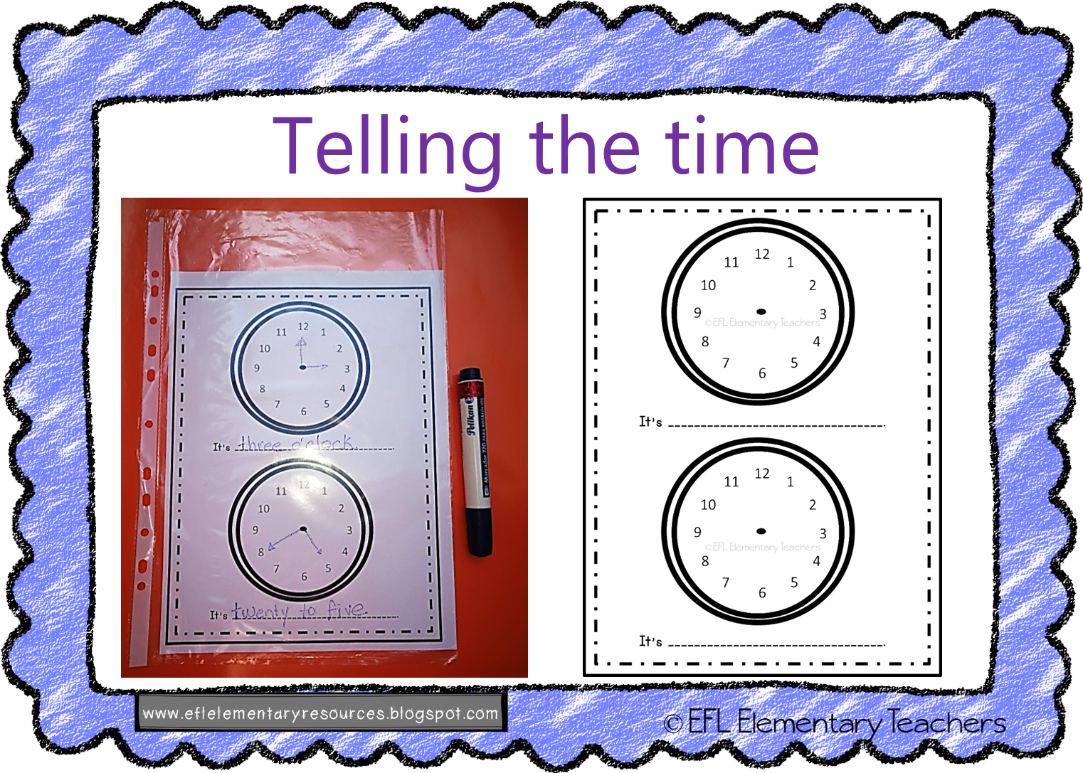 EFL Elementary Teachers: Telling the time for ESL Learners