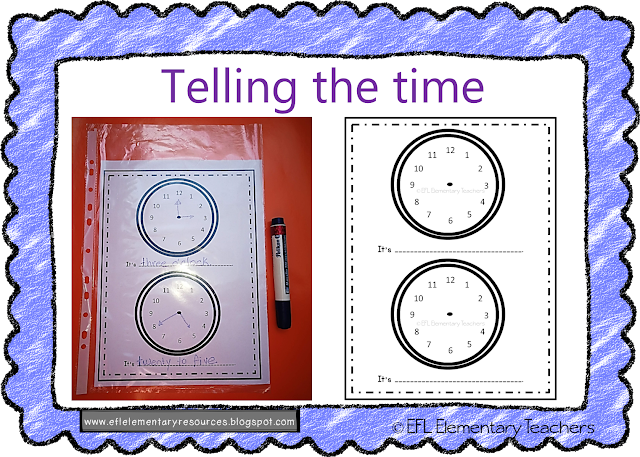 EFL Elementary Teachers: Telling the time for ESL Learners