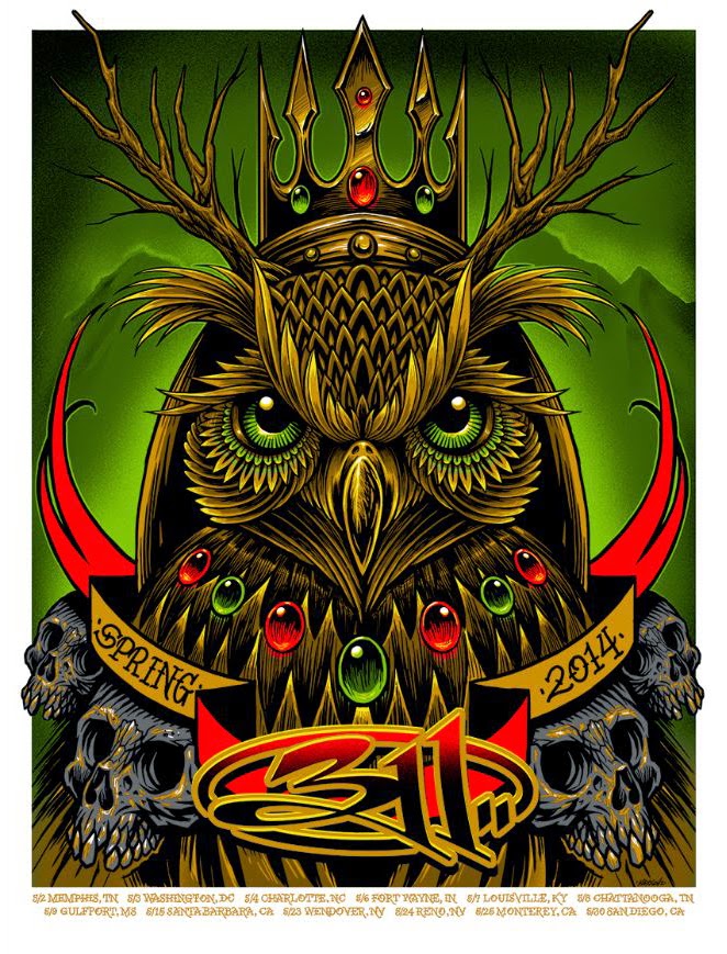 INSIDE THE ROCK POSTER FRAME BLOG: Maxx242 311 Spring 2014 Tour Poster ...