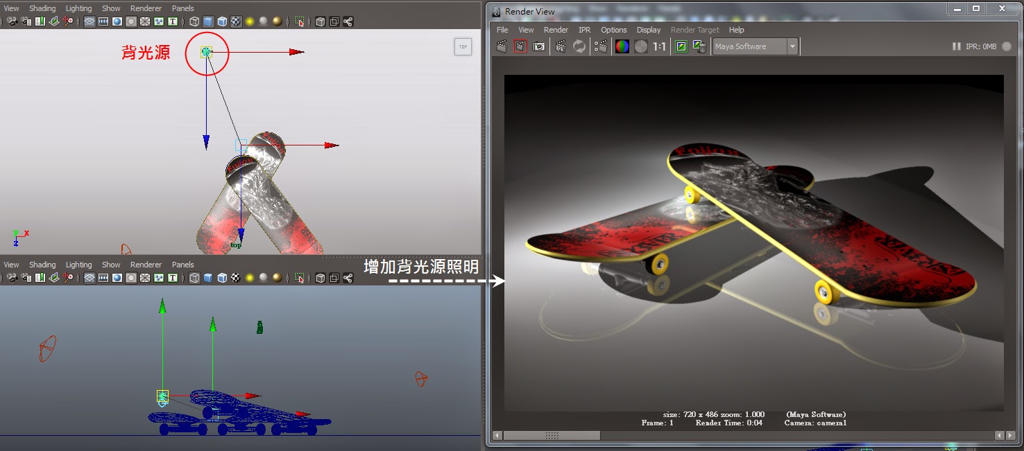 Three-Point Lighting in Maya Part 2 : Maya 三點打光的實例練習