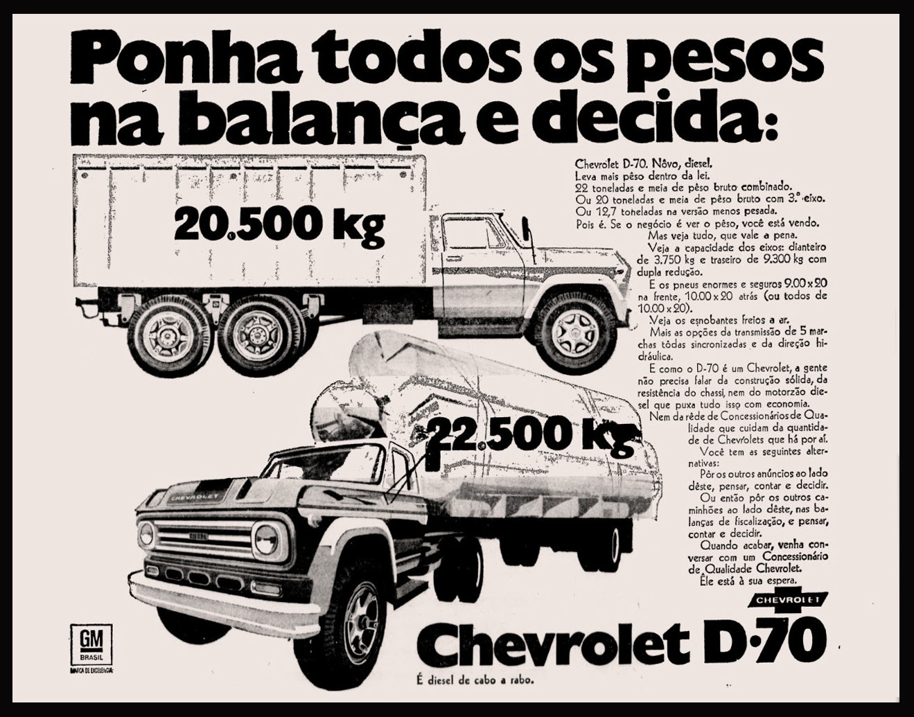 Caminhão D-70 (Chevrolet) - 1970 - Propagandas Históricas | Propagandas ...
