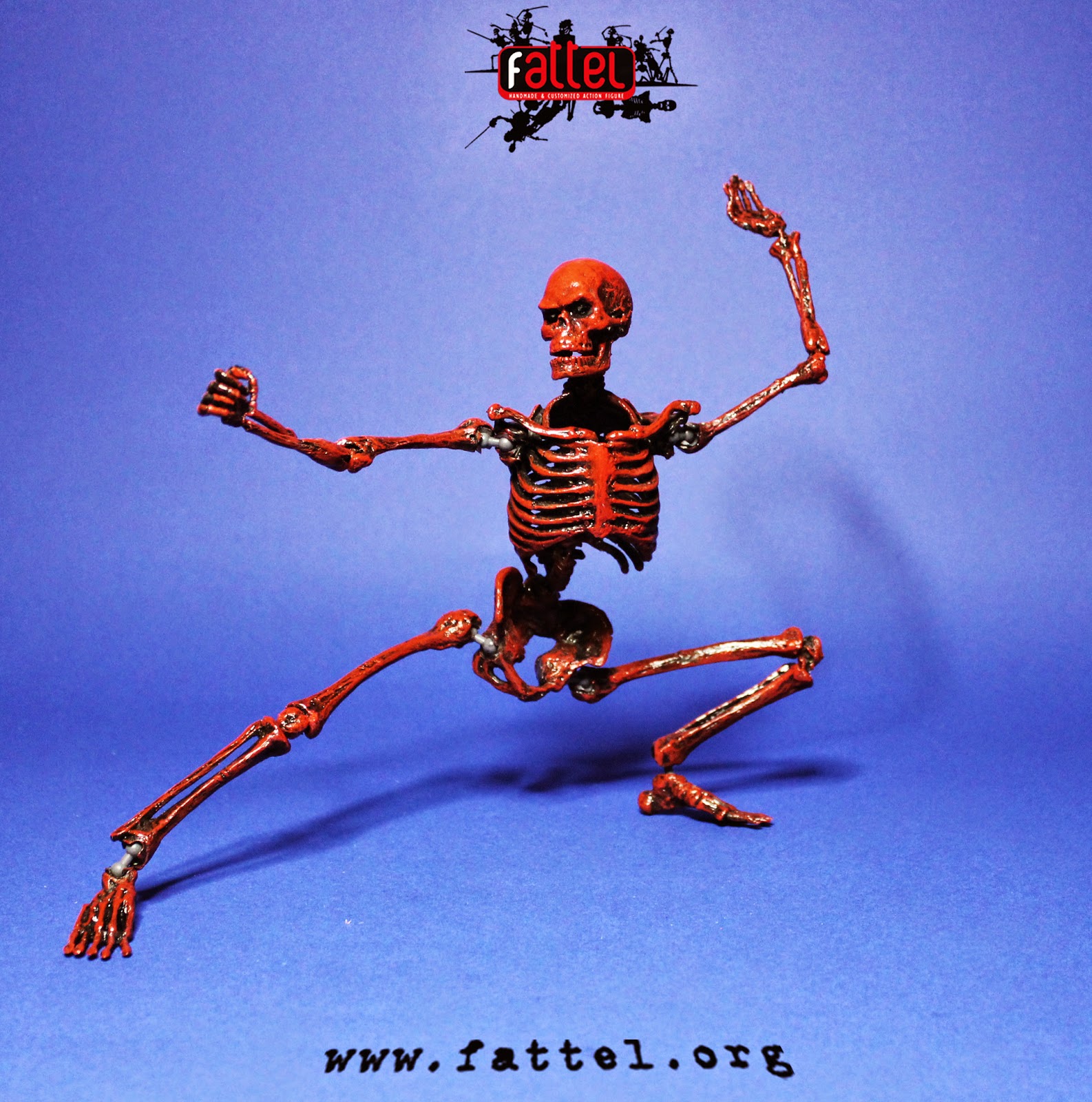Action figure skeleton by Fattel: the red skeleton in scale 1/6 of the ...