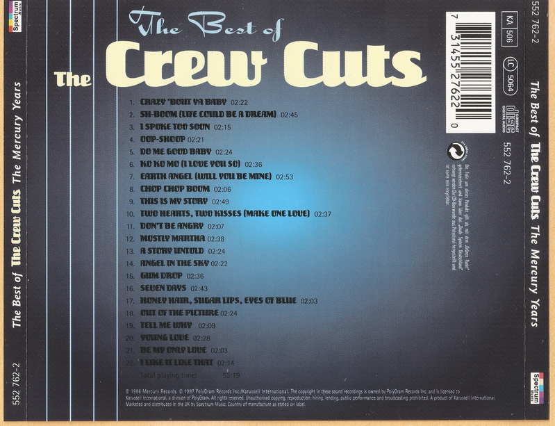 ENTRE MUSICA: THE CREW CUTS - The Best Of The Crew Cuts The Mercury Years
