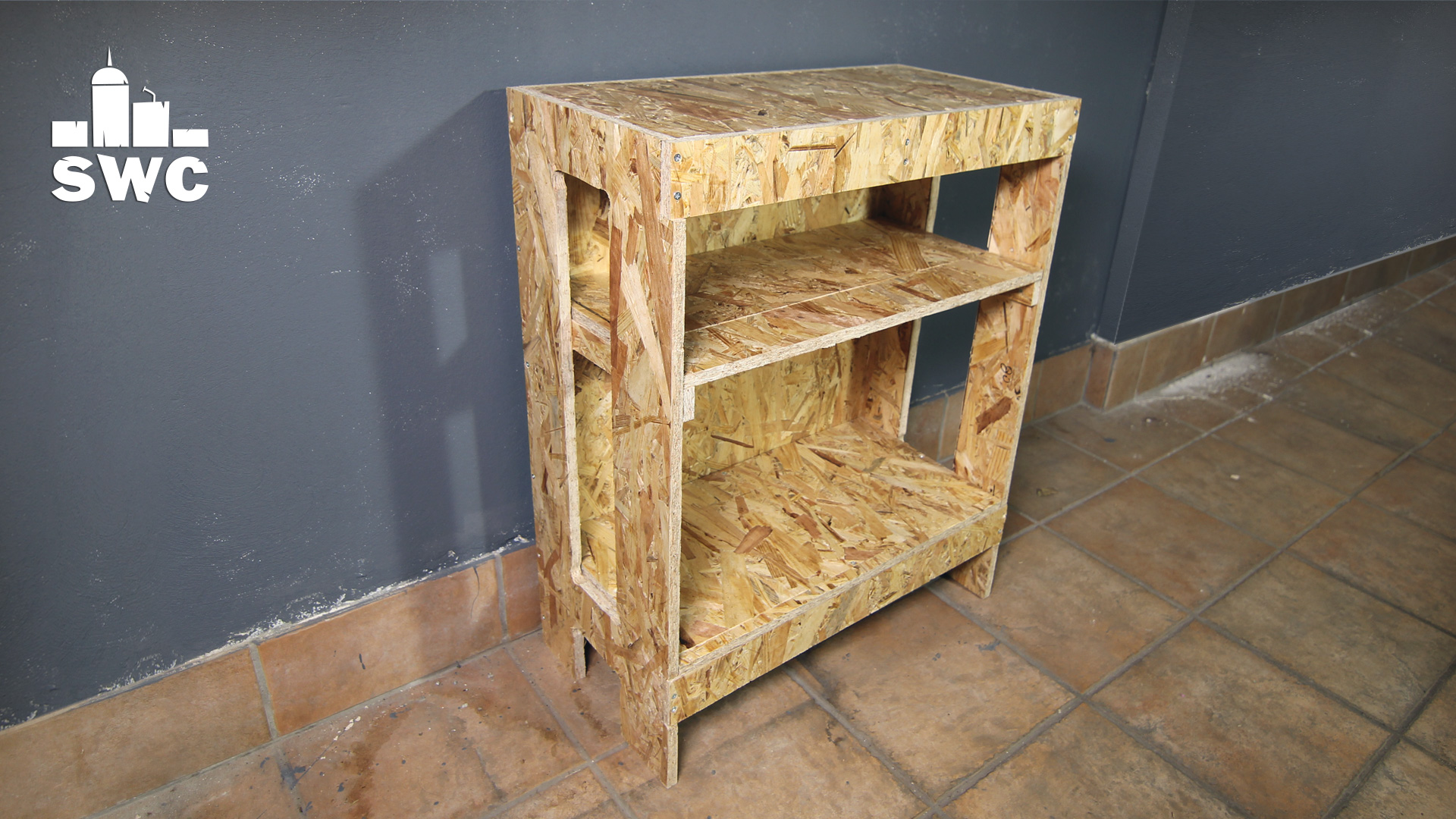 scrap wood city: How to make a simple DIY bench cabinet out of OSB