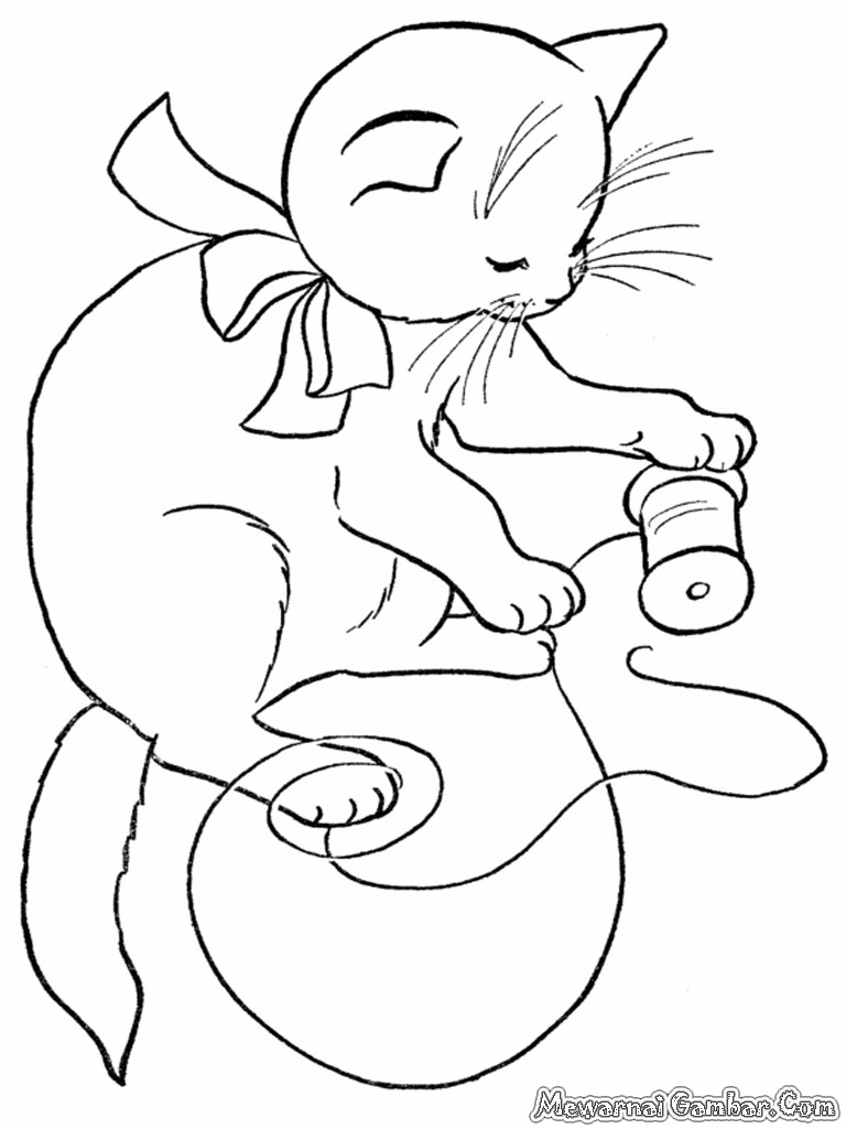 Mewarnai Gambar Kucing | Mewarnai Gambar