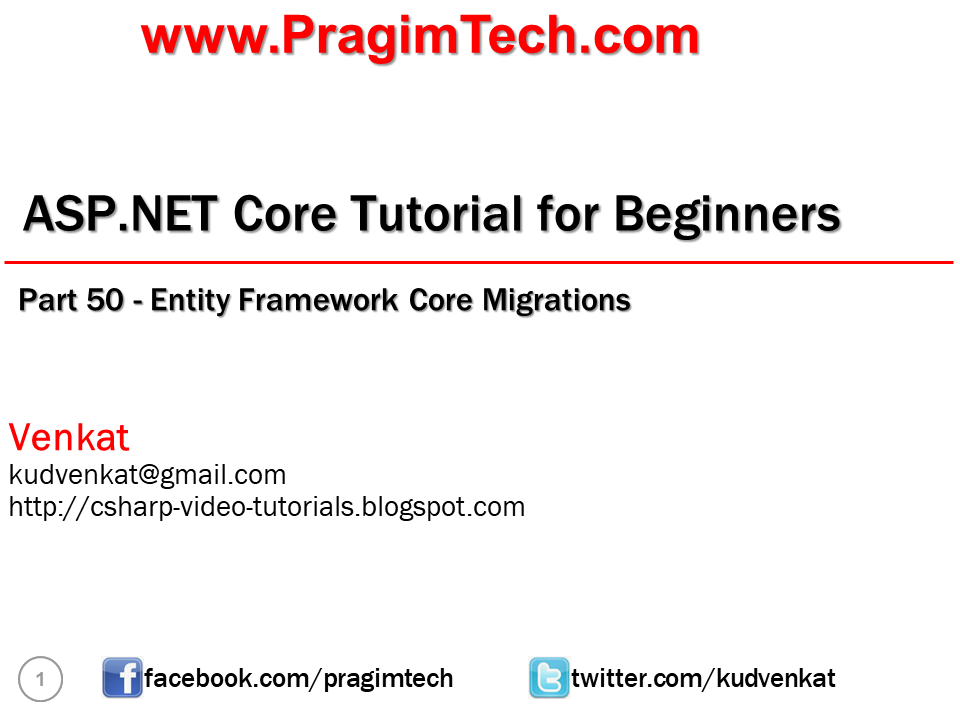 Sql Server Net And C Video Tutorial Entity Framework Core Migrations Slides