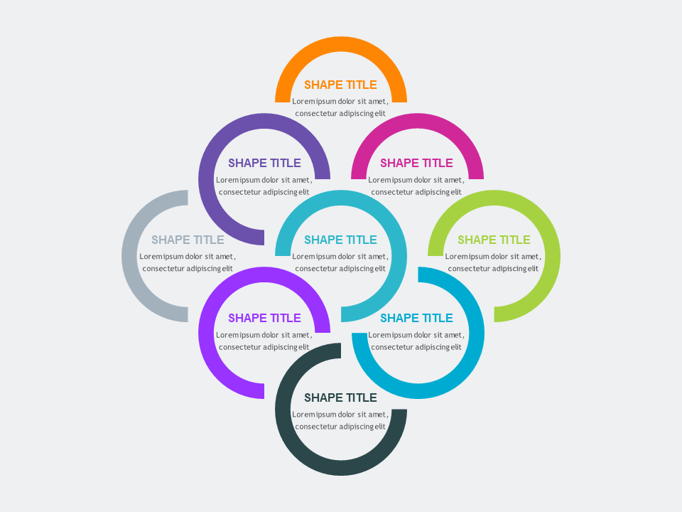 Multiple Arc Group PowerPoint Templates - PowerPoint Free