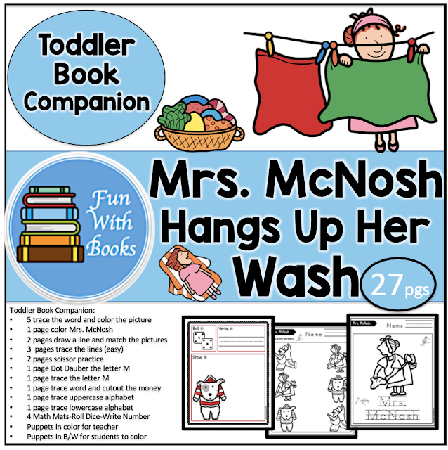 MRS. MCNOSH HANGS UP HER WASH TODDLER BOOK COMPANION ~ Book Units by Lynn