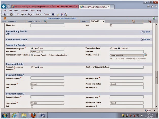 Steps for Opening of Accounts in Finacle - POFINACLEGUIDE