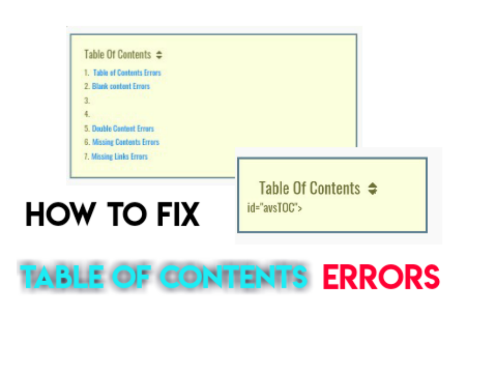 How To Fix Table Of Contents Errors In Blog Post how-to-fix-table-of-contents-errors-in-blog-post