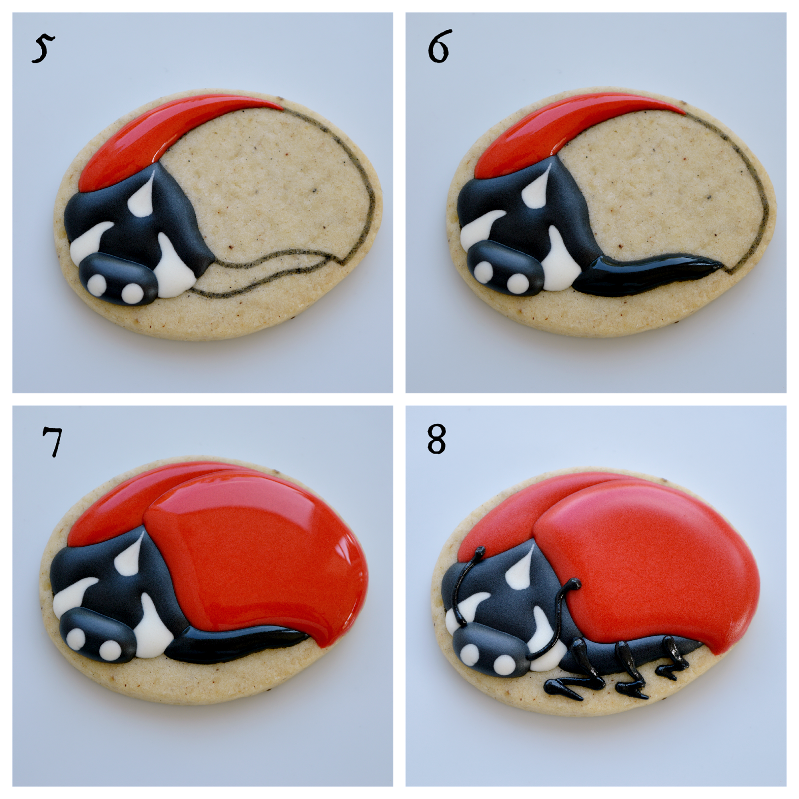 Honeycat Cookies: Ladybird Ladybug, a Cookie Tutorial and Video!
