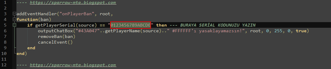 MTA SA Admin Ban Engelleme Scripti