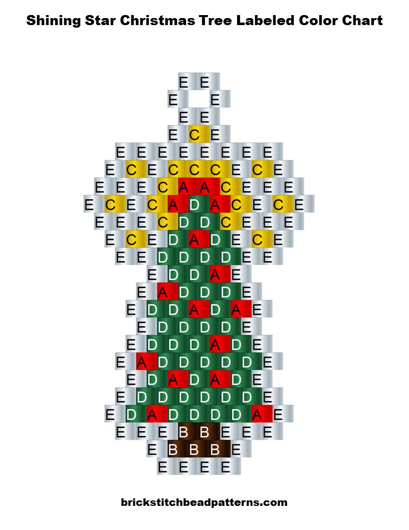 Brick Stitch Bead Patterns Journal: Shining Star Mini Christmas Tree ...
