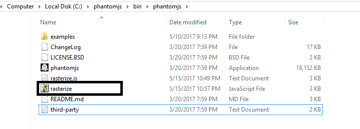 How to use Rasterize.js with PhantomJS?