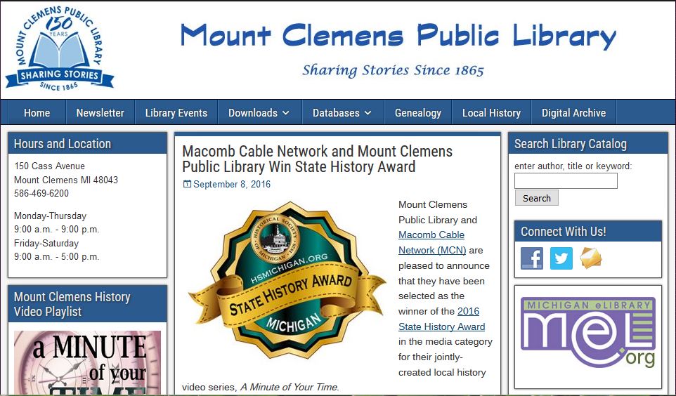 MCGG and Let's Talk...Genealogy: Congratulations Mount Clemens Public ...