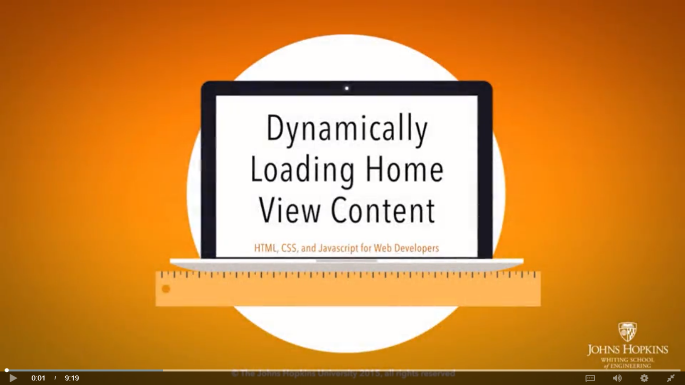 Dynamically Loading Home View Content | HTML - CSS - And Javascript for ...