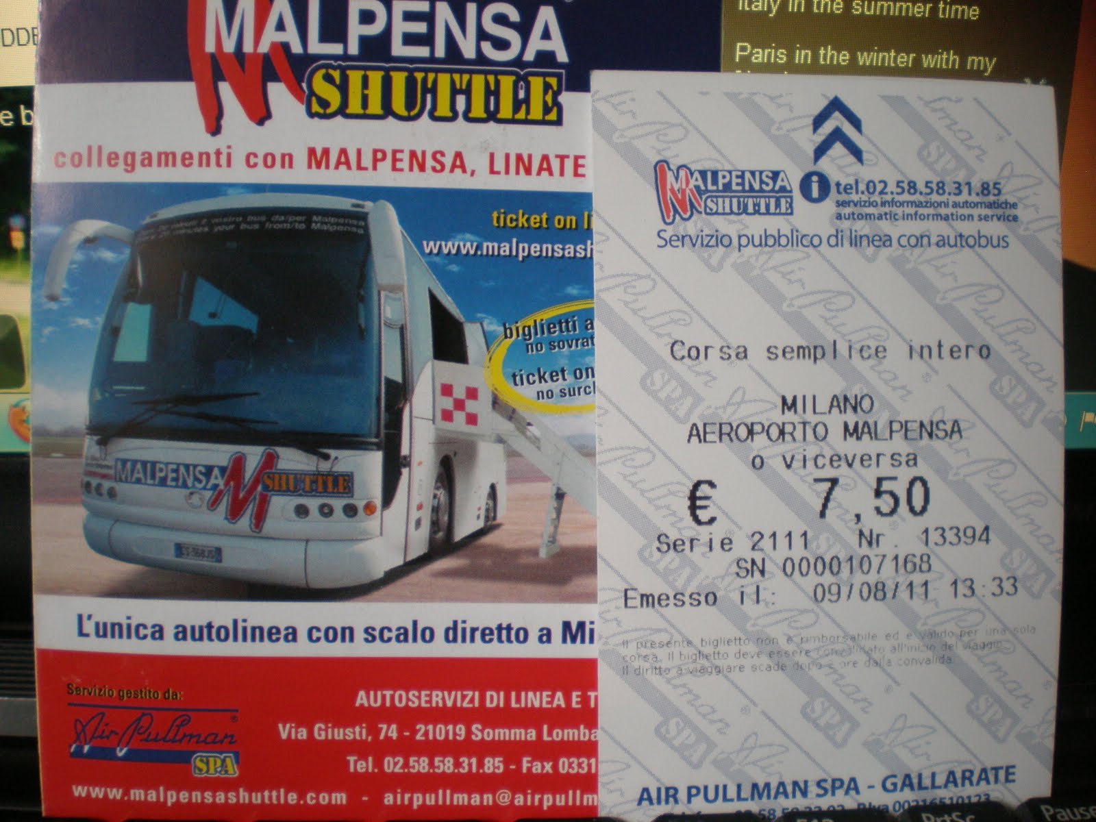 Italy: Shuttle bus service at Malpensa airport @Milan | Netherlands A-Z